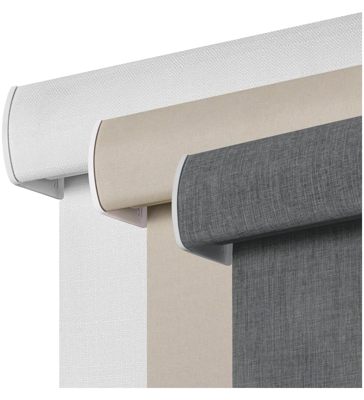 Blackout Shades for Windows, Blackout Linen Fabric Cordless Blinds ...