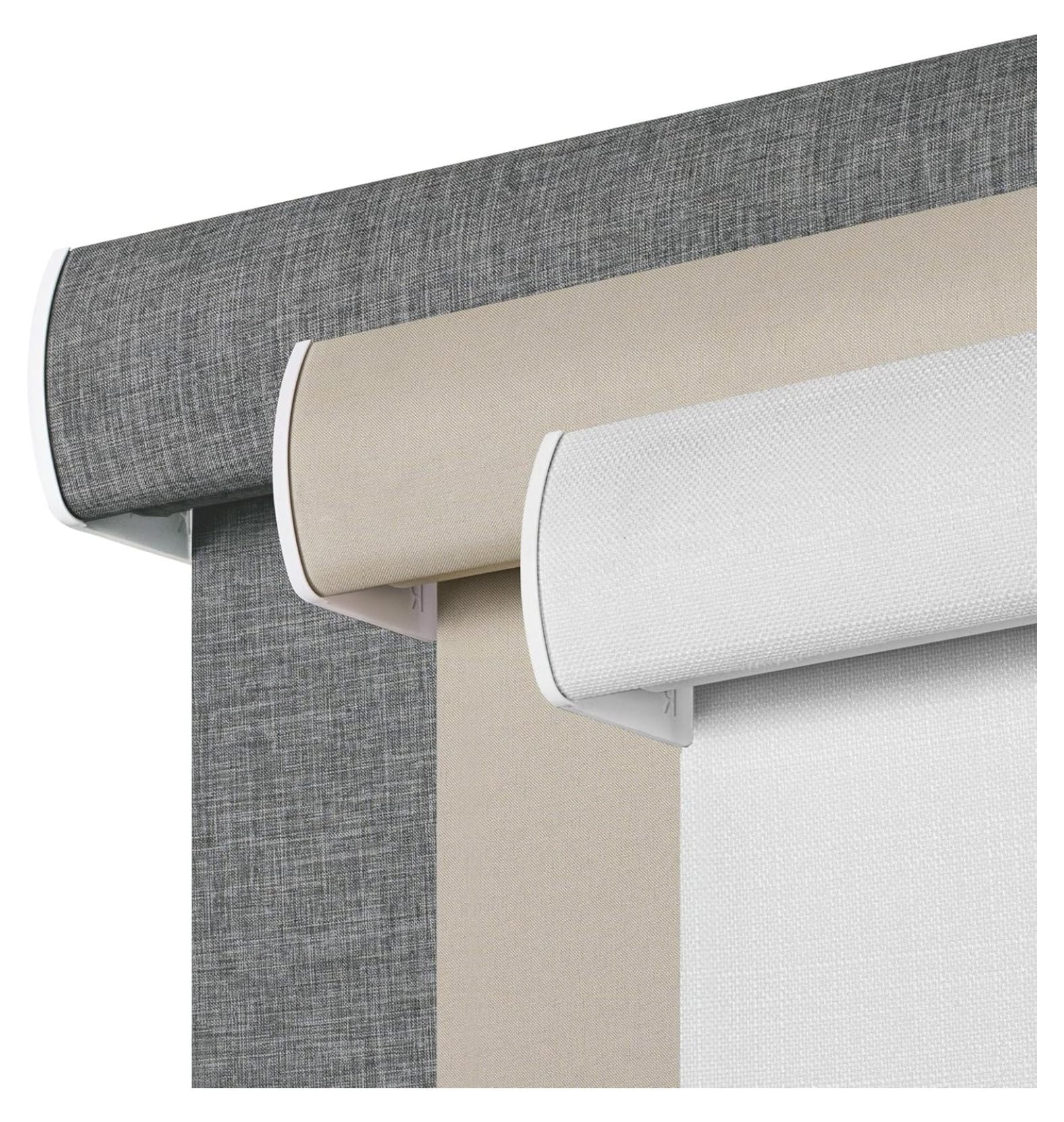 Blackout Shades for Windows, Blackout Linen Fabric Cordless Blinds ...