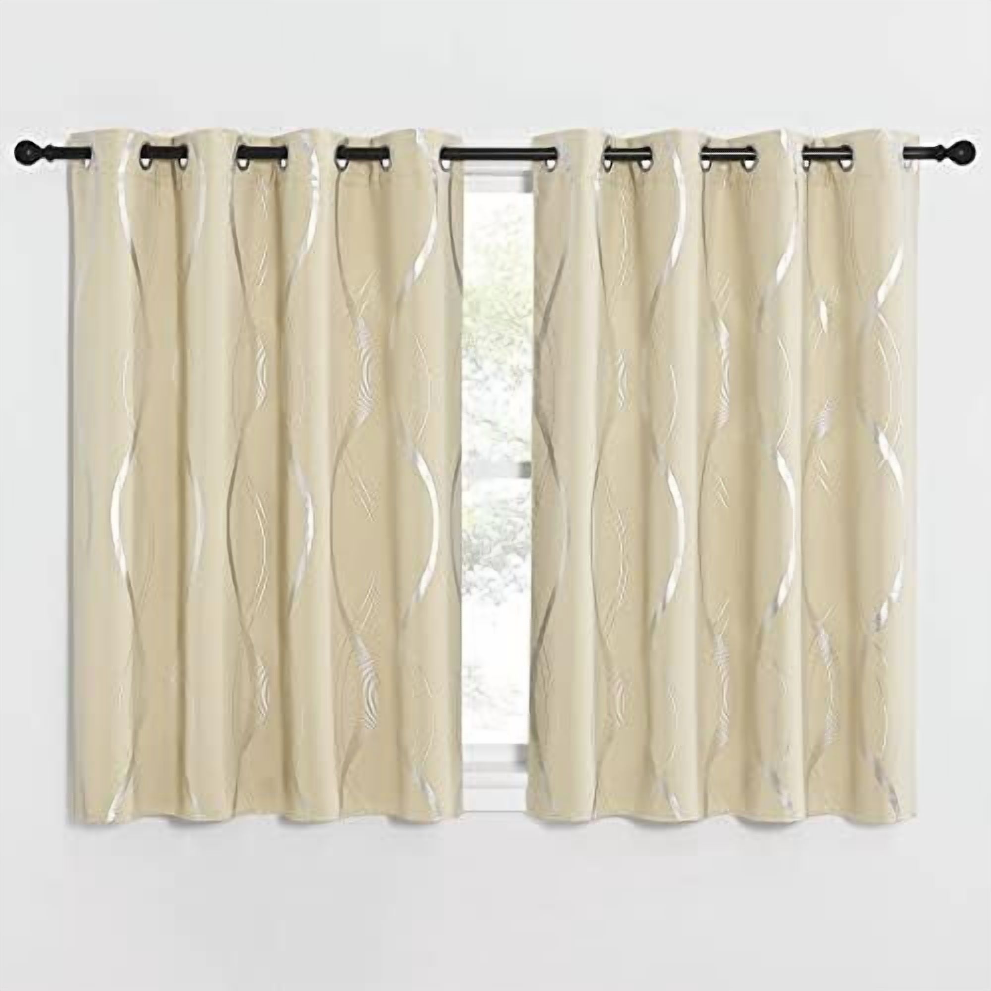 Blackout Short Curtains for Bedroom, Microfiber Noise Reducing Thermal ...