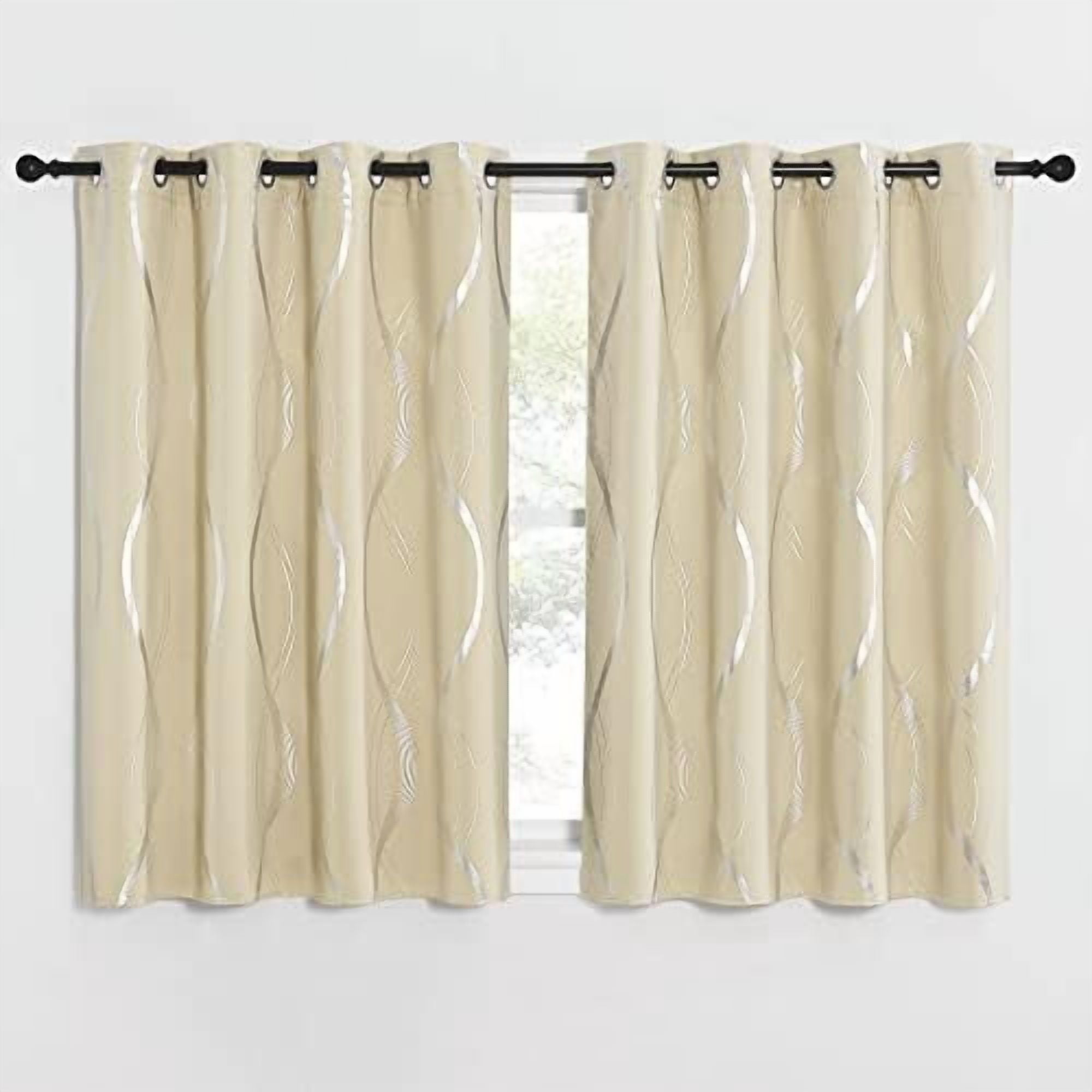 Blackout Short Curtains Panels for Bedroom, Microfiber Noise Reducing ...