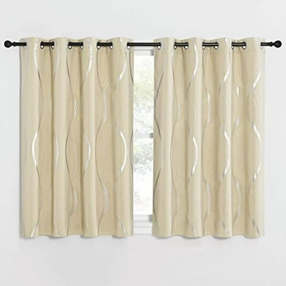 Blackout Short Curtains Panels for Bedroom, Microfiber Noise Reducing ...