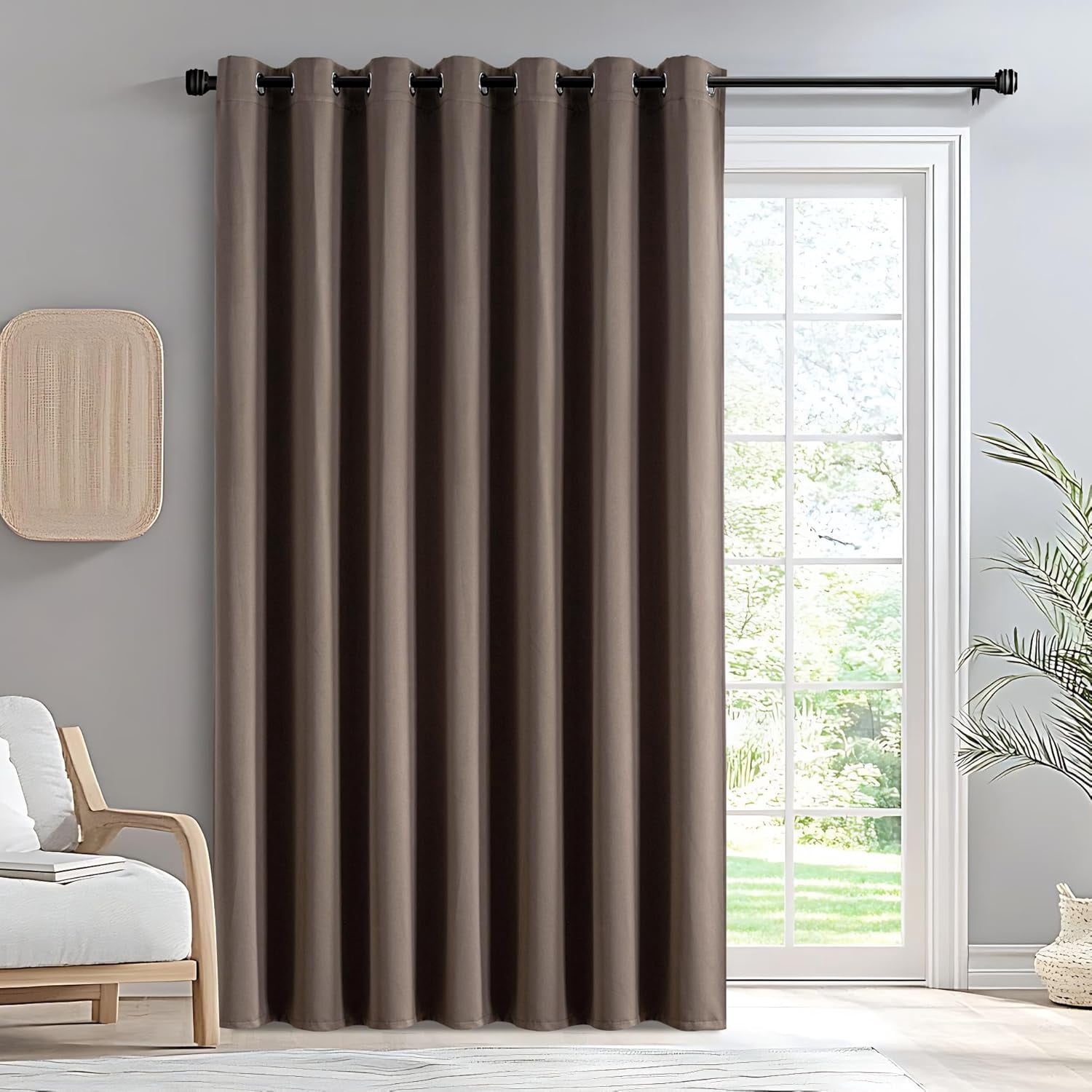 Blackout Sliding Door Curtains 84 Inch Length, Extra Wide Room Divider ...
