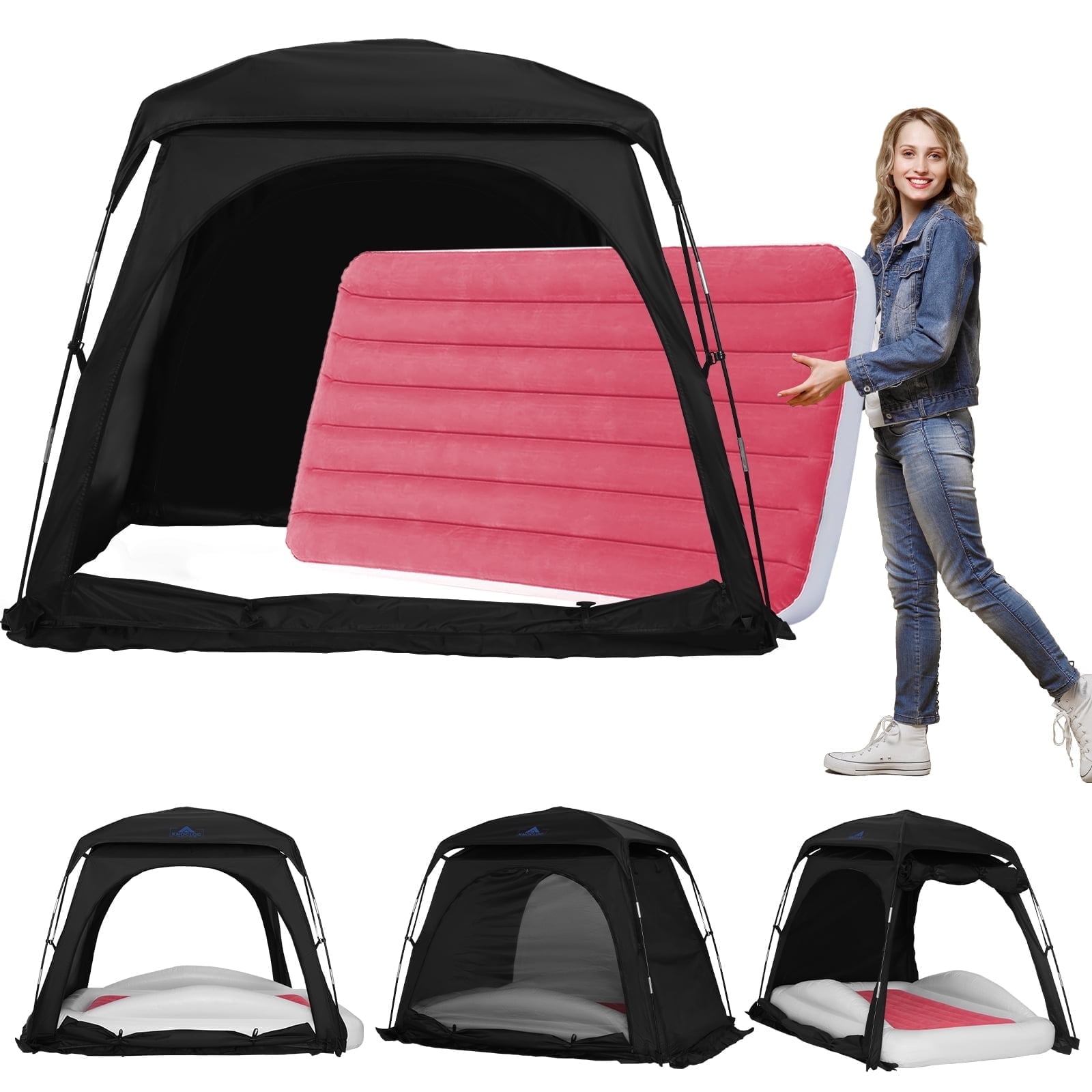 KNOCLOC Blackout Tent for Toddler Travel Bed CPC Certified, Blackout ...
