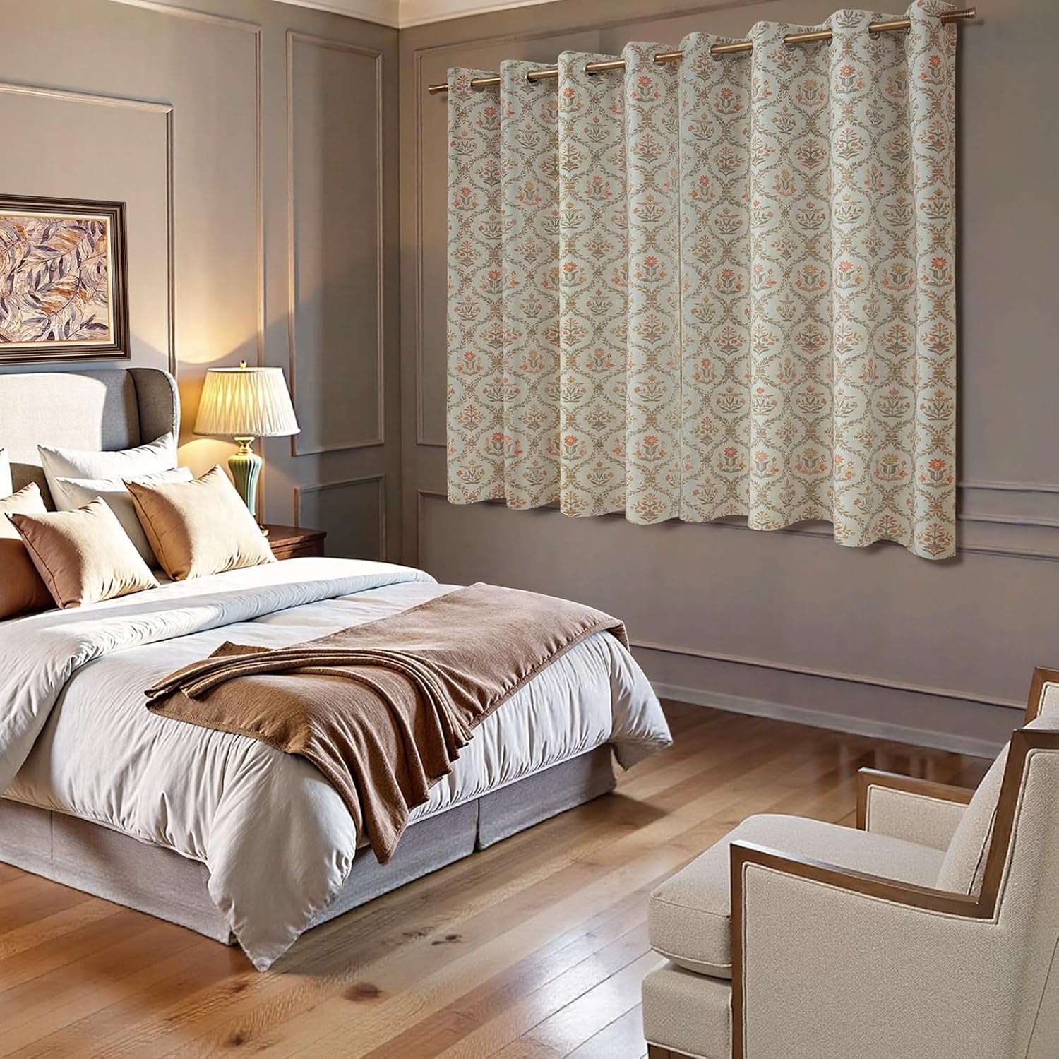 Blackout Thermal Curtains for Winter Insulated Curtains Block Print ...