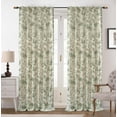 Blackout Toile Linen Curtains for Bedroom Double Layer Farmhouse French ...