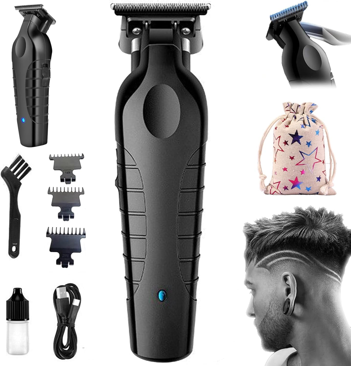 Barbers Tonic Blackout Trimmer Plus Cordless Hair Clipper for Men with ...