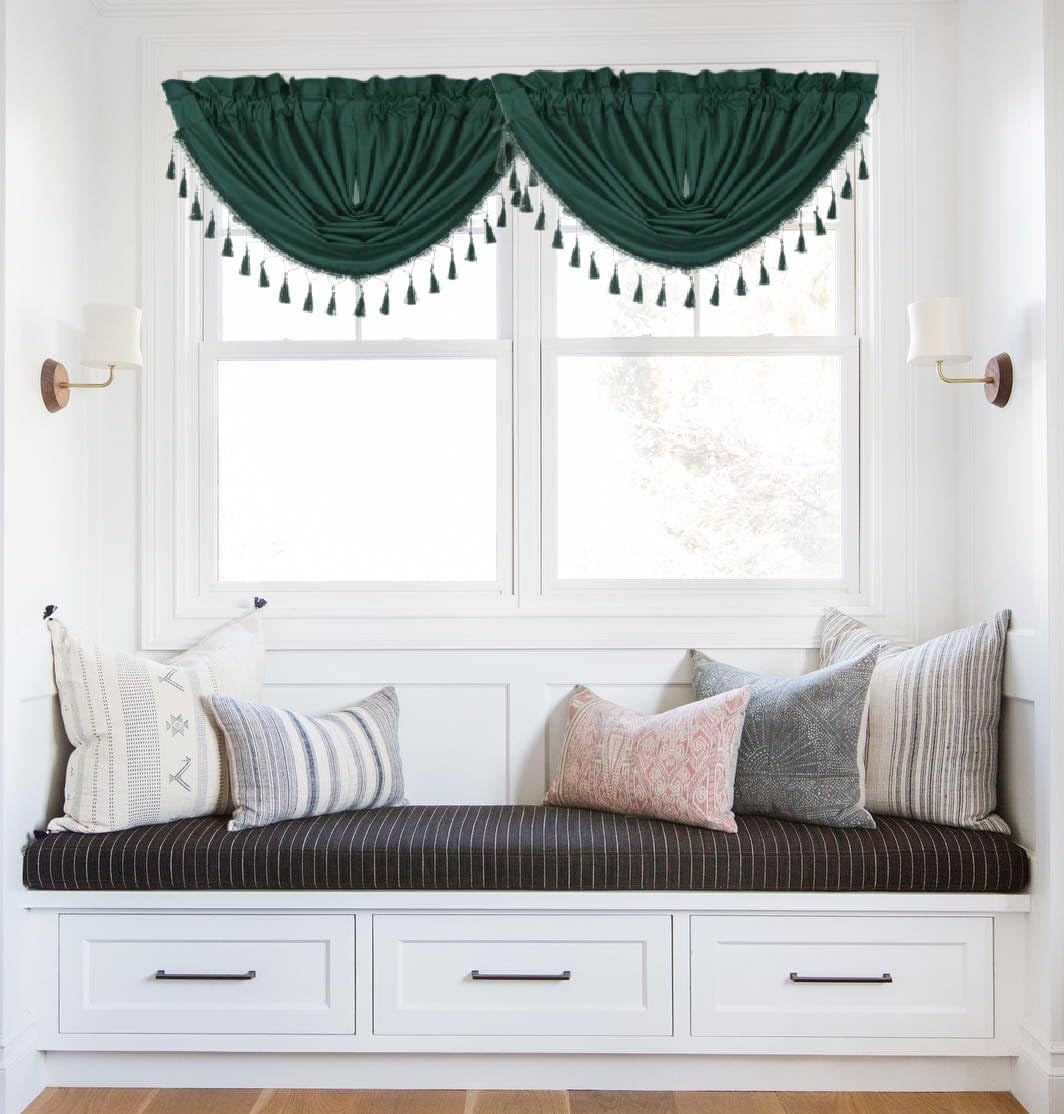 Blackout Valance with Tassels Inches wide x 38 Inches long RS8 (2, Dark ...