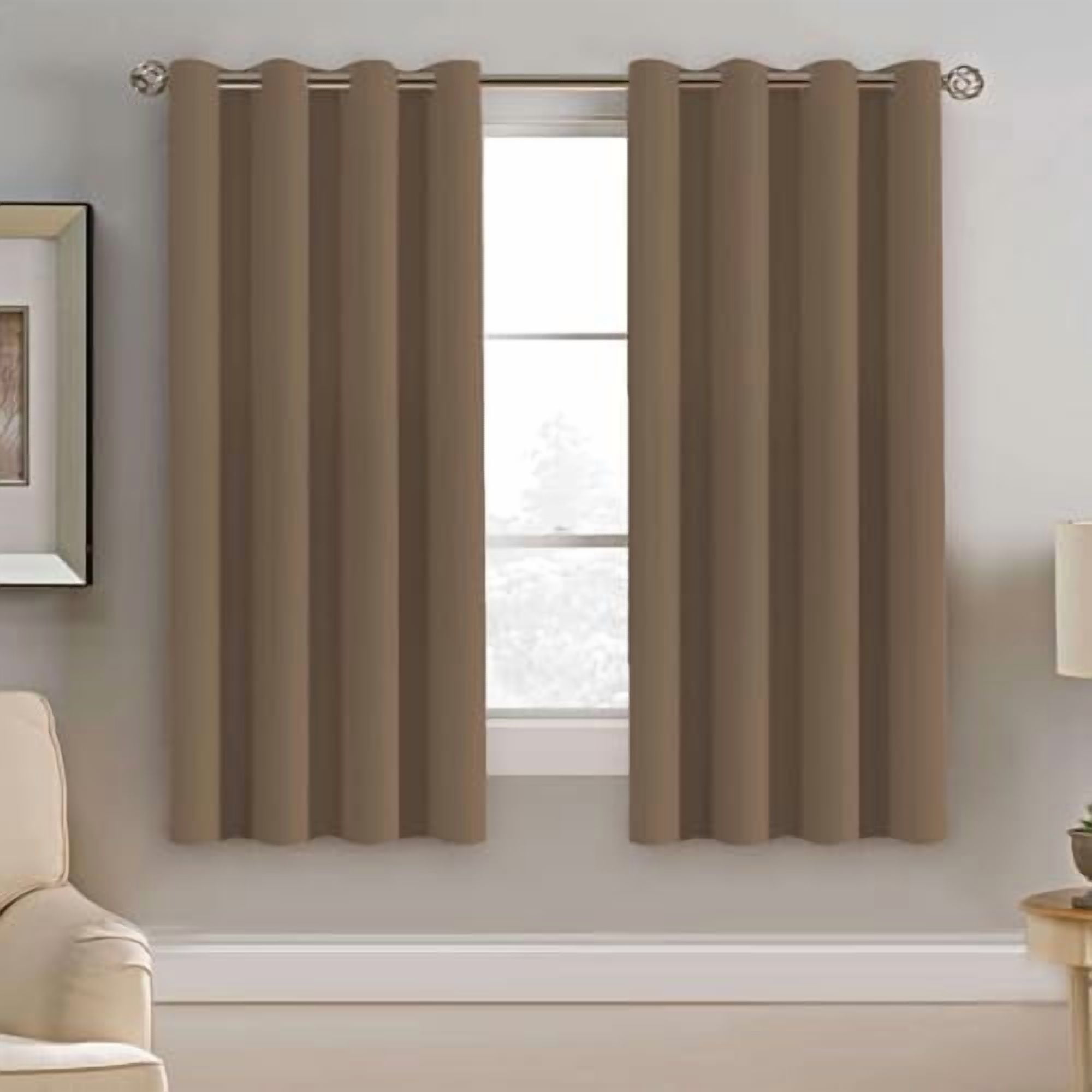Blackout Window Curtain Panels Thermal Insulated Room Darkening Solid ...