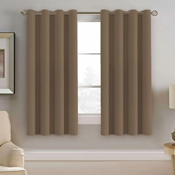 Blackout Window Curtain Panels Thermal Insulated Room Darkening Solid ...