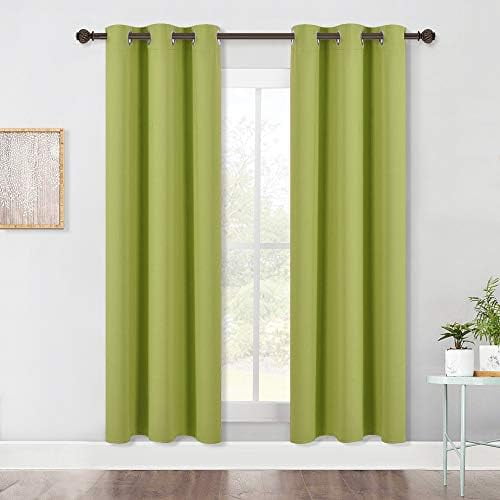Blackout Window Curtains 70" L, 2 Panels, 34 inch, Fresh Green, Grommet ...