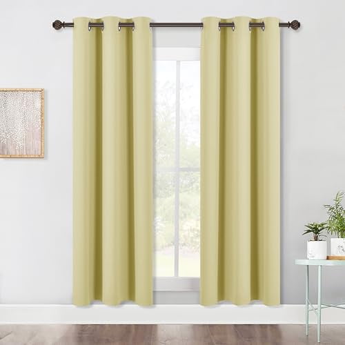 Blackout Window Curtains 70" L, 2 Panels, 34 inch, Paler Yellow ...