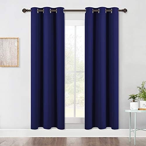 Blackout Window Curtains 70" L, 2 Panels, 34 inch, Royal Blue, Grommet ...