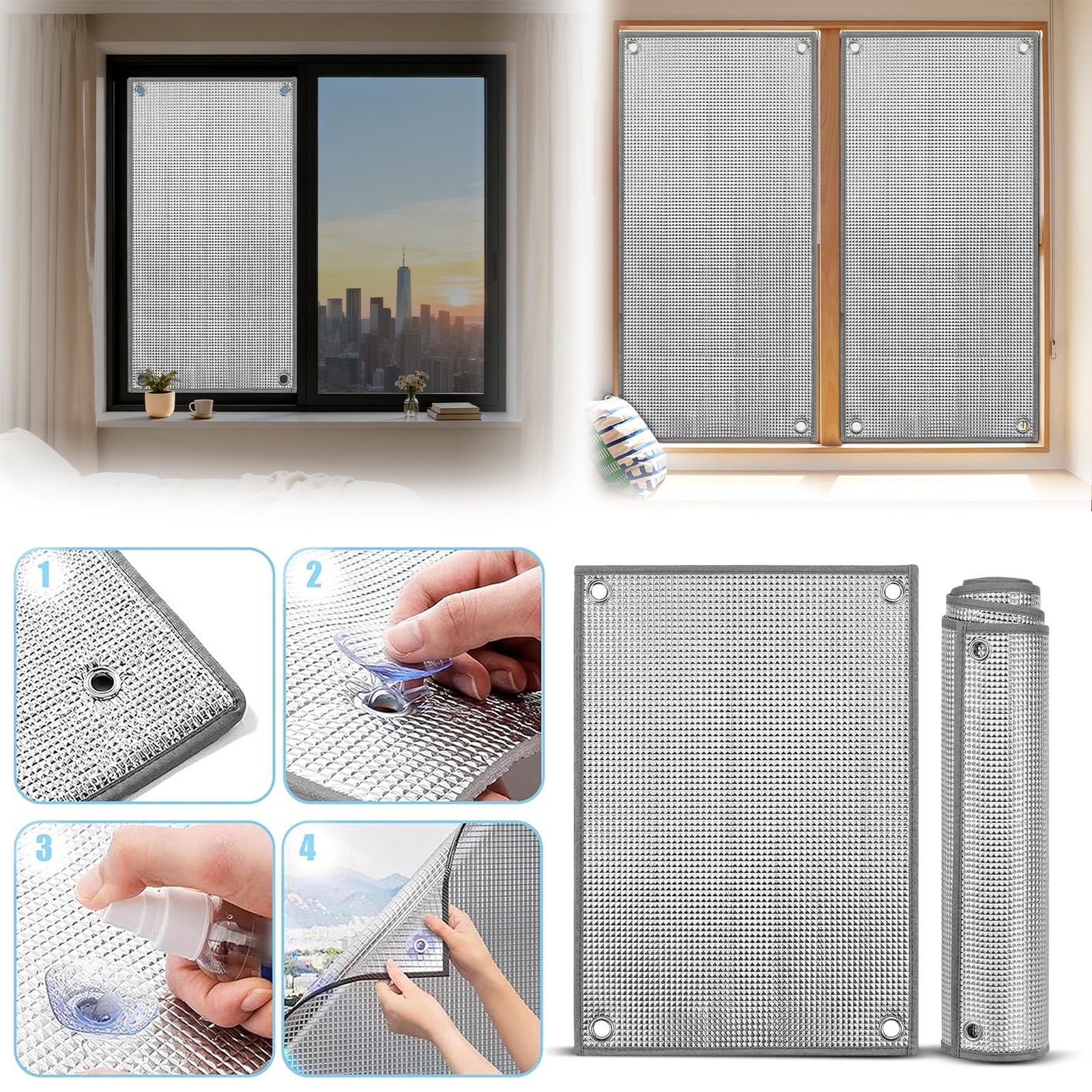 Blackout Window Film Heat Control Anti-UV Aluminum Foil Privacy Cover ...