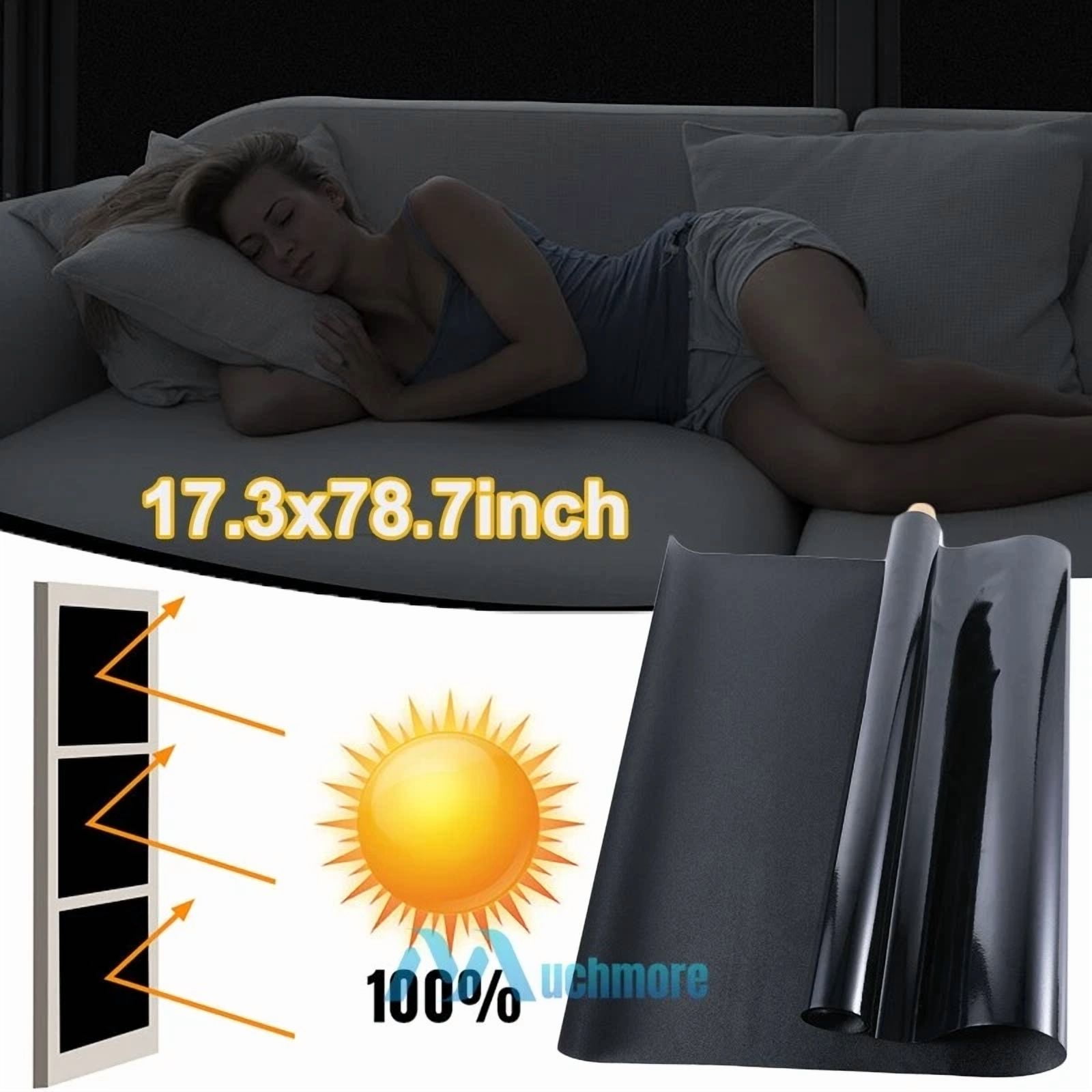 Blackout Window Film, Static Cling Window Tint 100% Light Blocking ...