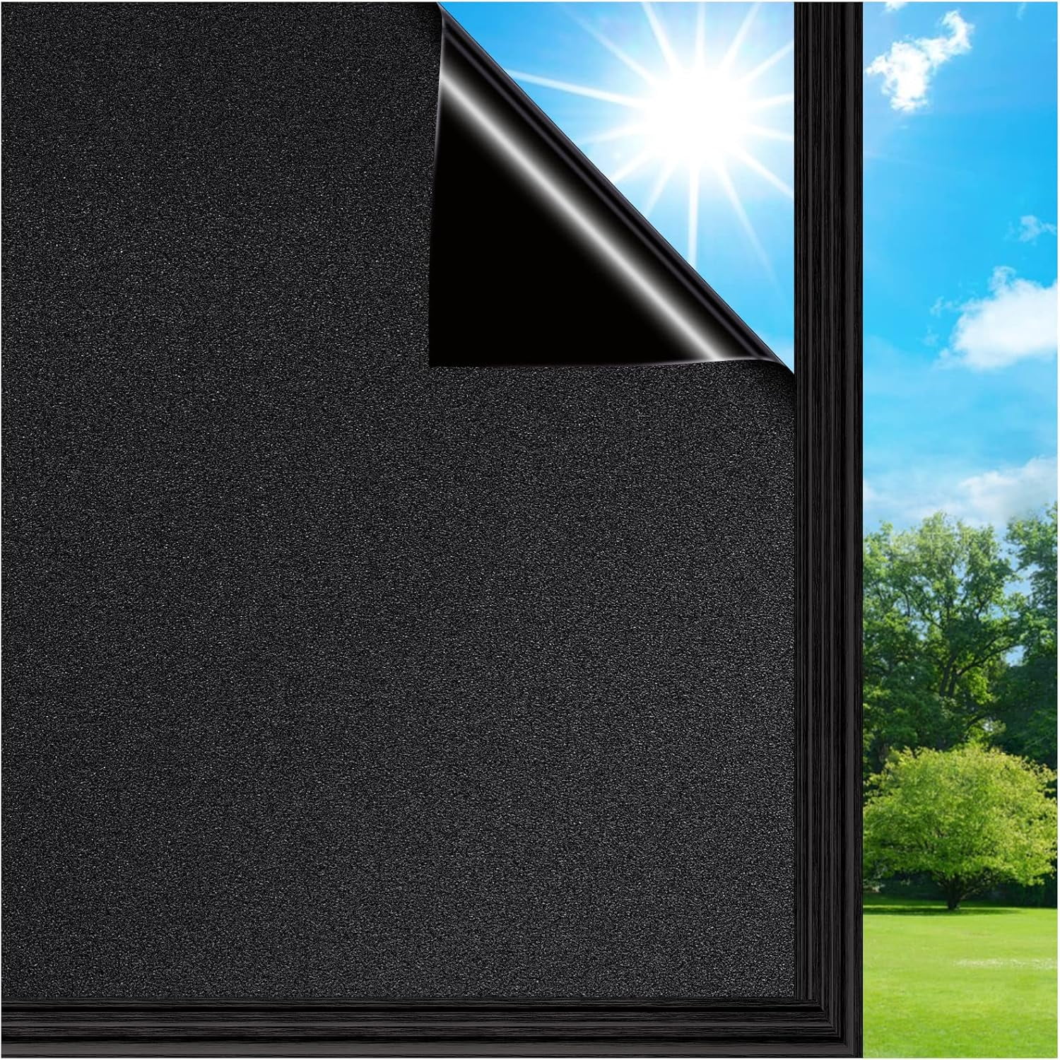 Blackout Window Film for Glass - Removable Opaque Privacy Cover, Sun ...