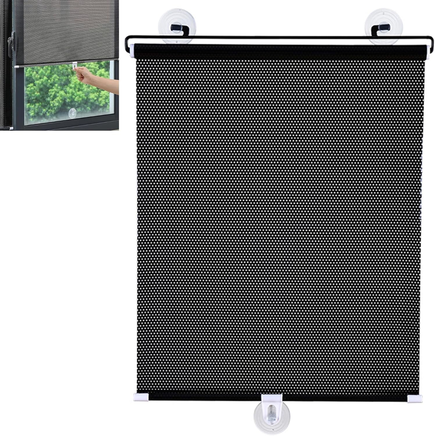 Blackout Window Roller Shades: No Drilling Temporary Window Shades Pull ...