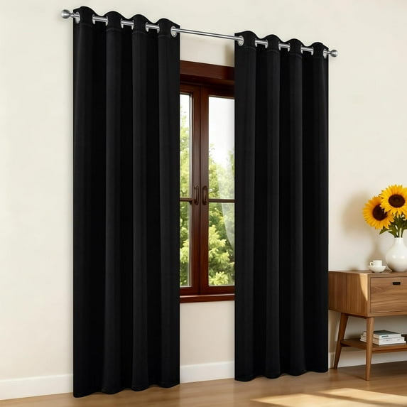Blackout s for Bedroom 95 Inch, Black s with Grommets, Noise Reducing ...