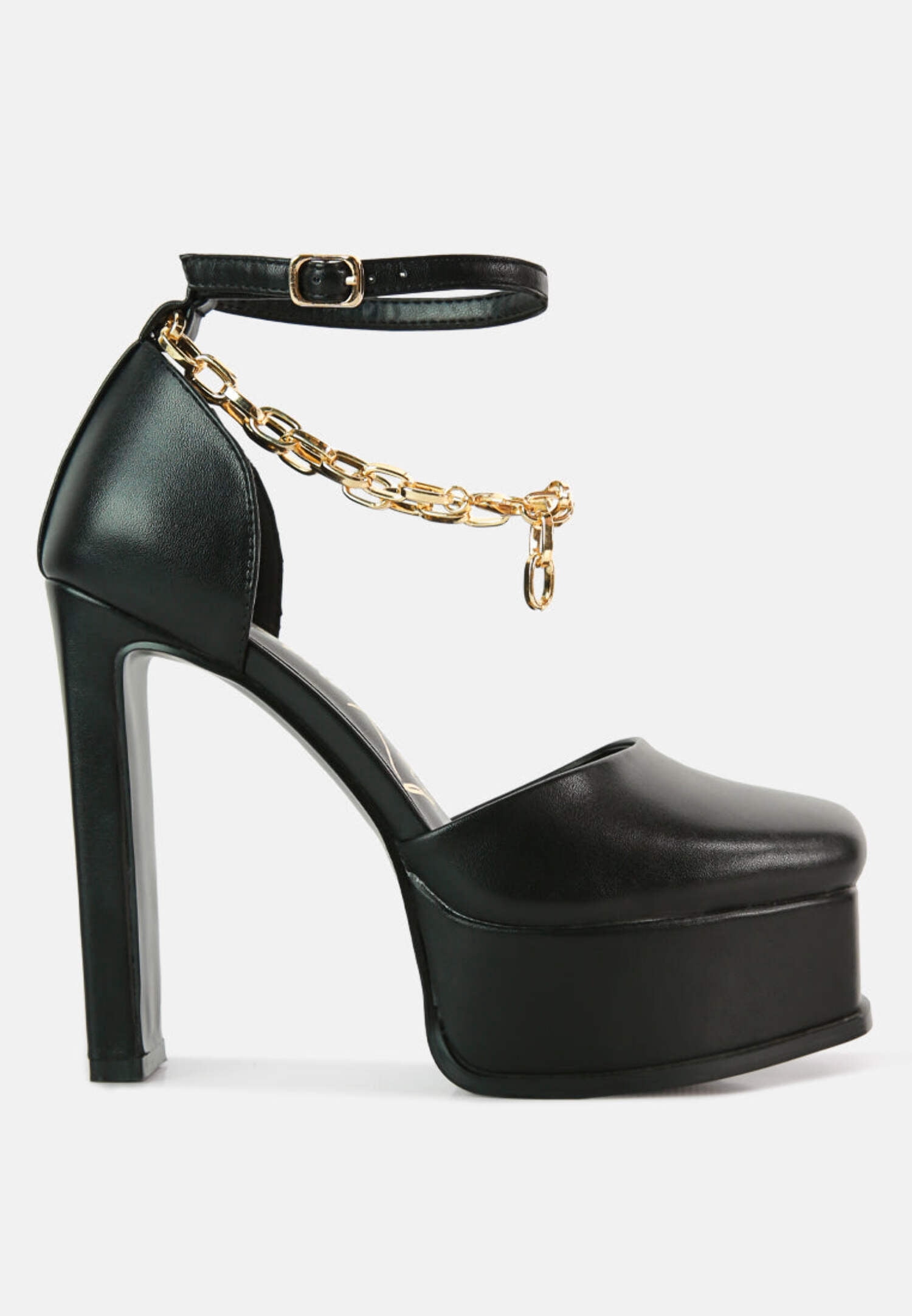 Blackpearl Faux Leather High Heeled Platform Sandals - Walmart.com