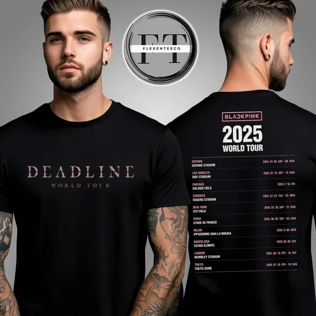 Blackpink - Deadline World Tour Kpop 2025 Fan Concert T-Shirt,Black ...