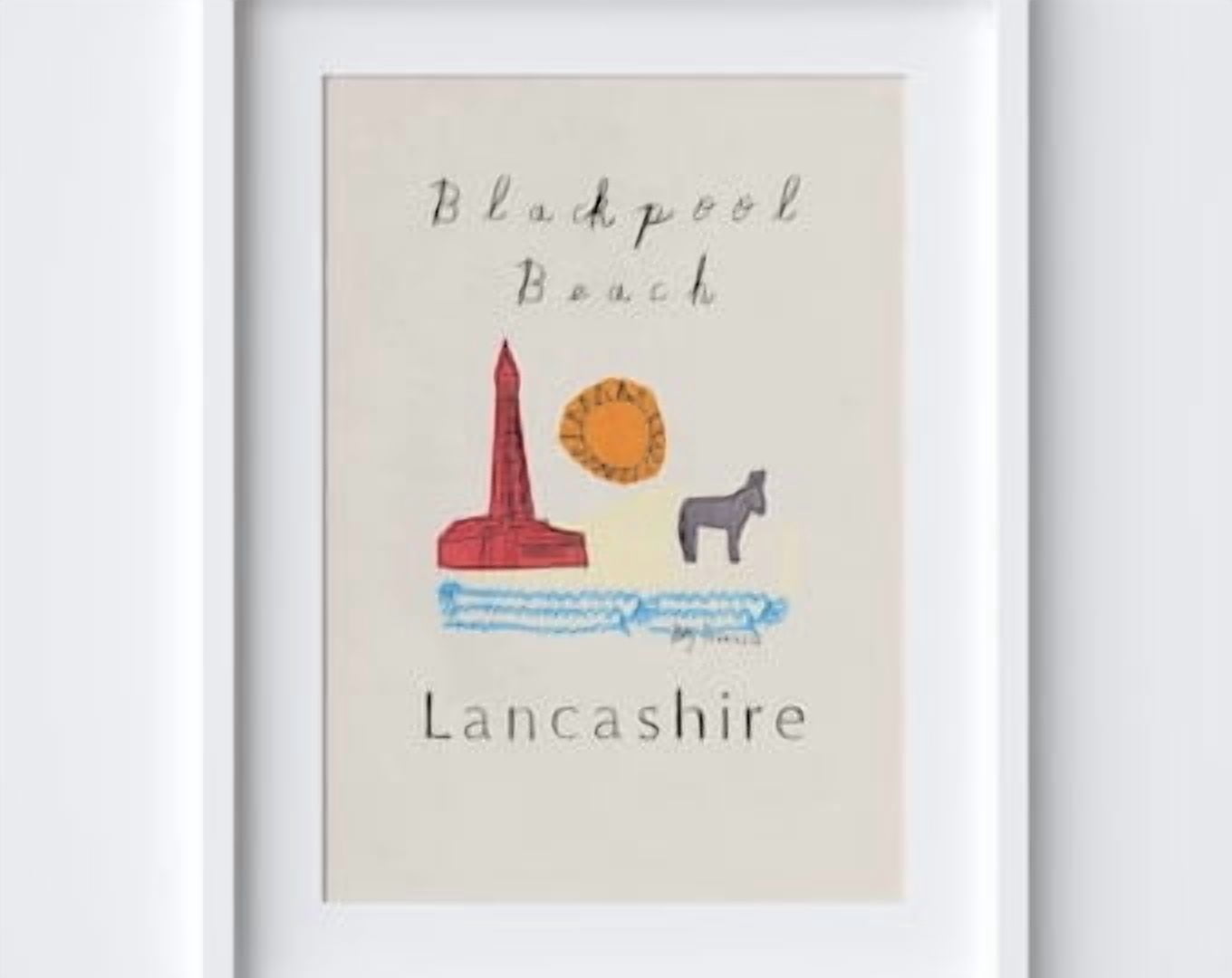 Blackpool Beach Poster Blackpool Tower Seaside Travel Poster British ...