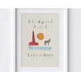 Blackpool Beach Poster Blackpool Tower Seaside Travel Poster British ...