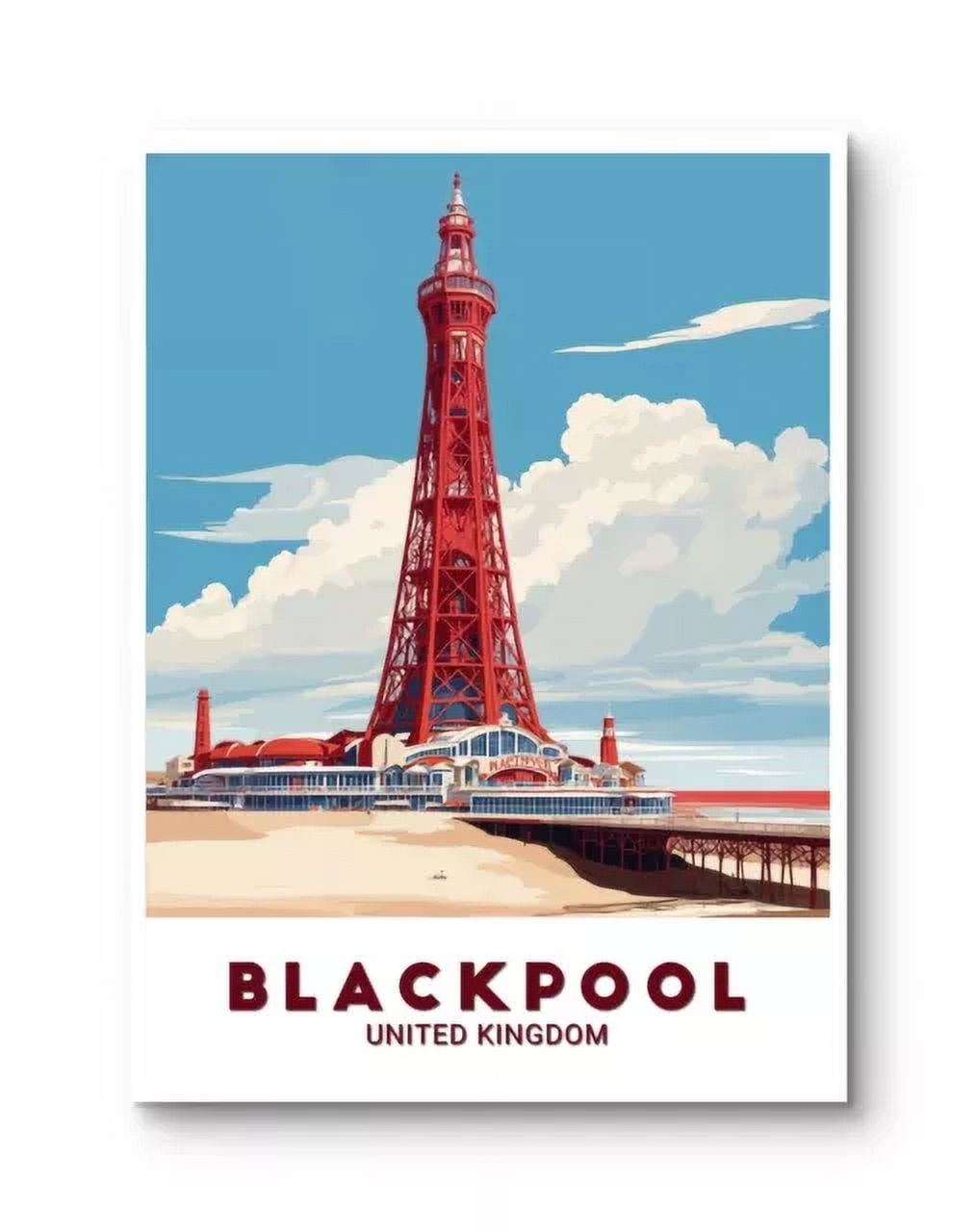 Blackpool Poster - Stunning Art Print Of Blackpool Tower And Promenade ...