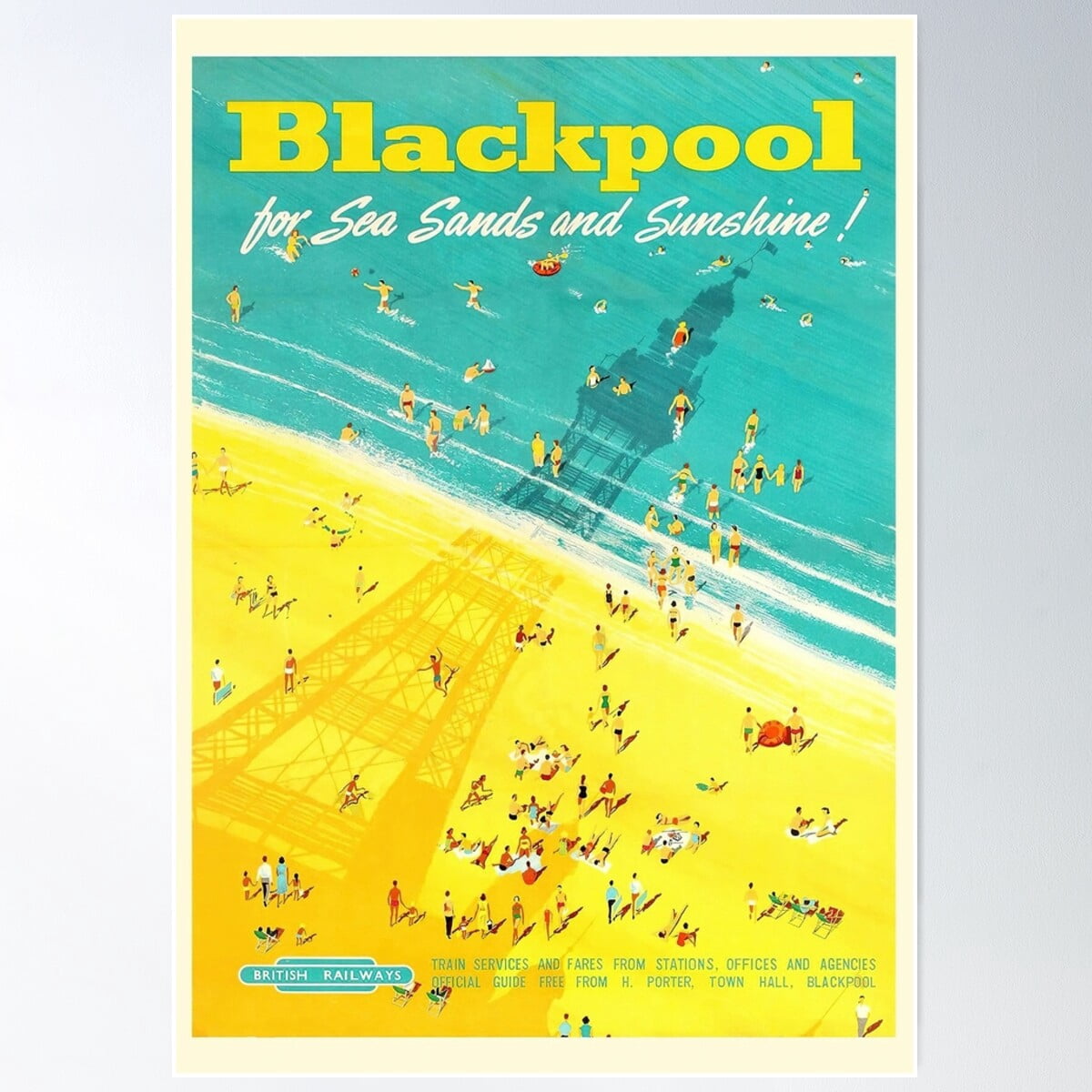 Blackpool Railway Poster Wall Art, Modern Wall Decor For Living Room ...