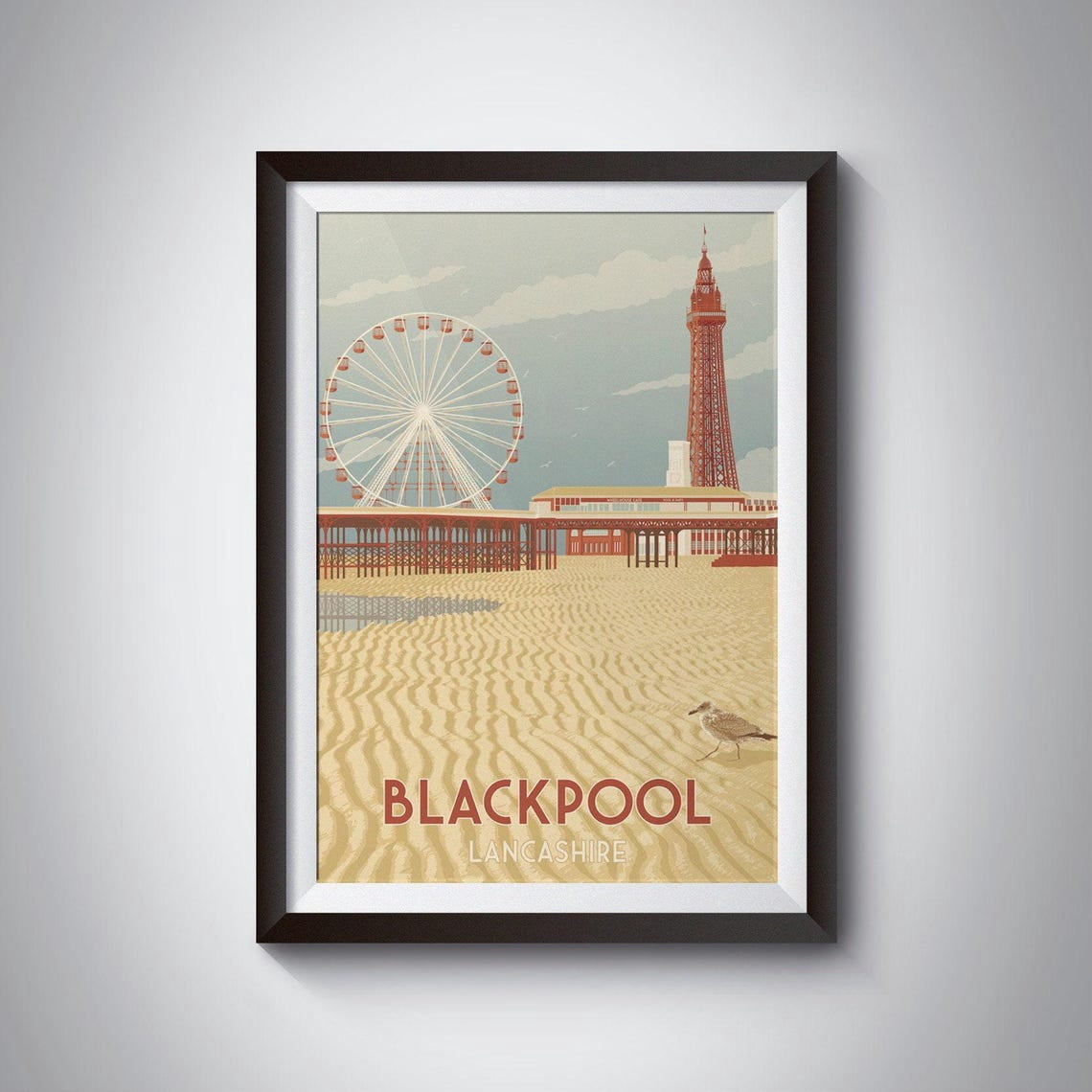 Blackpool Tower Lancashire Pleasure Beach Art Deco Decor Unframed Paper ...