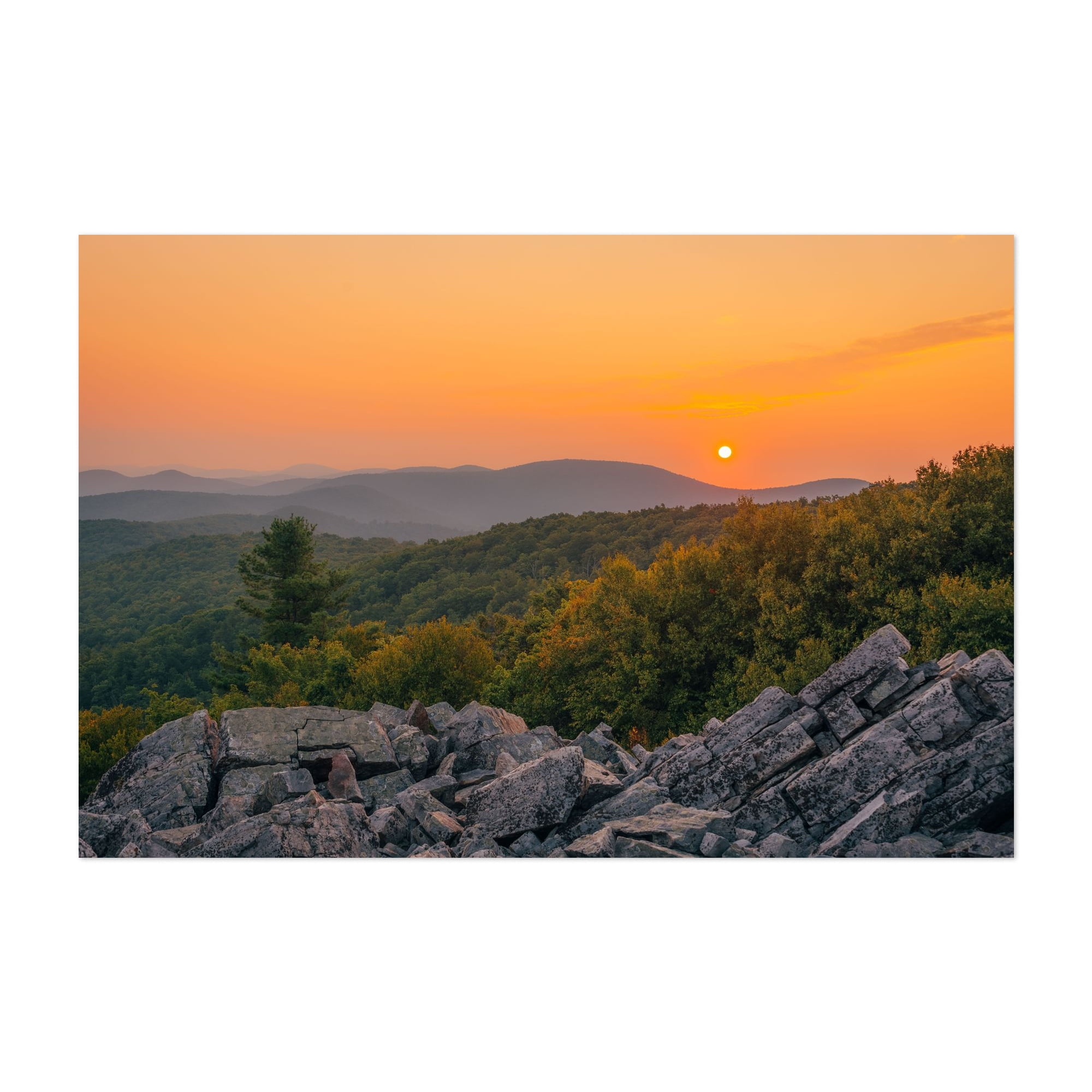 Blackrock Sunrise, Shenandoah - Virginia Photography Unframed Wall Art ...