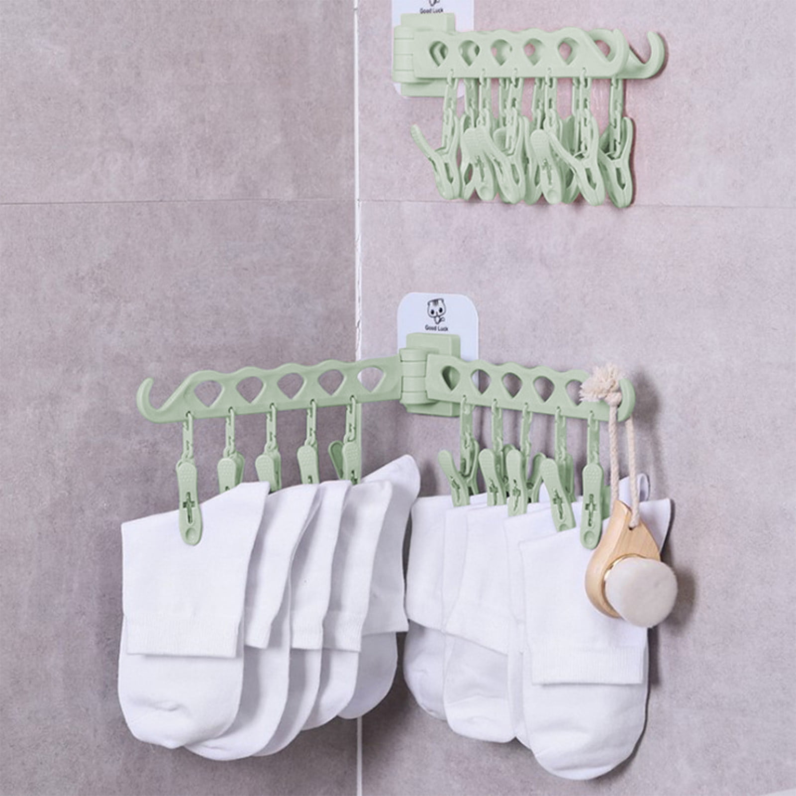 Latrodar Folding Clothes Dryer Hanger With 10 Clips Children Adults ...