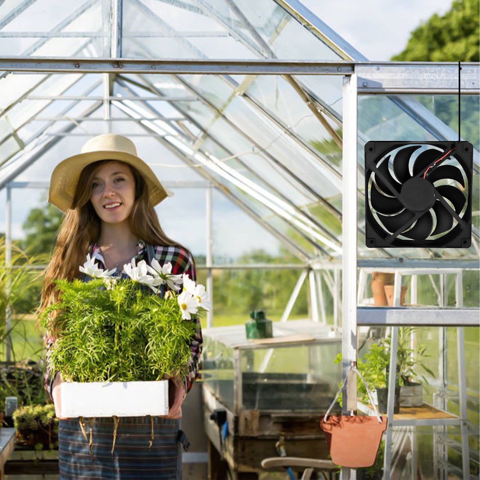 Latrodar Panel Fans Kit, 10W Panel Powered Fan, Portable Safe&Non-Toxic ...