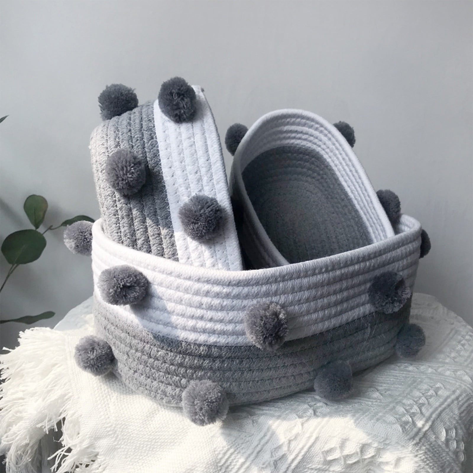 Latrodar Set Of 3 Decorative Soft Woven Cotton Rope Desk Top Room ...