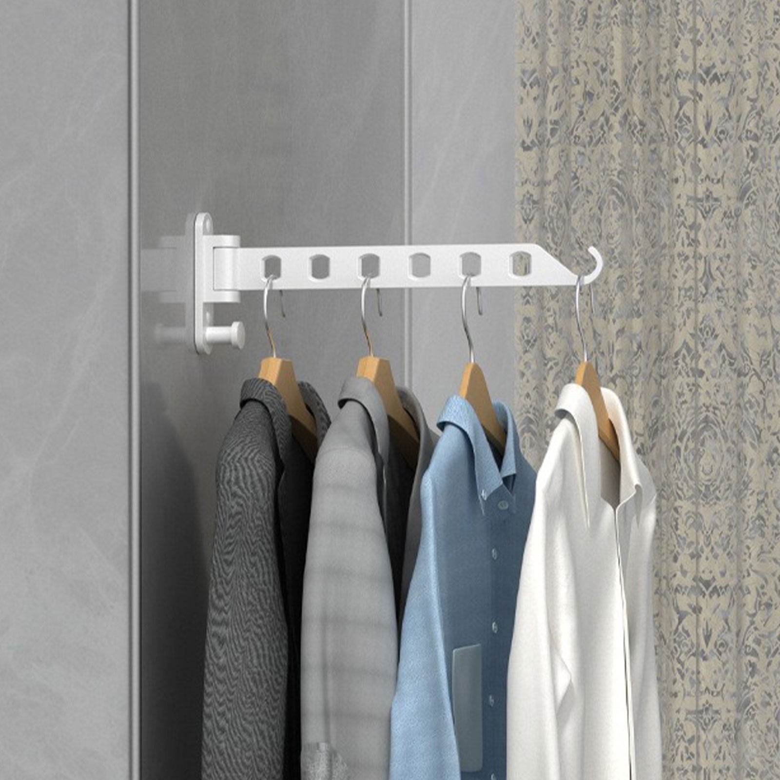 Latrodar Wall Mounted Clothes Hanger Folding Wall Hanger Foldable ...
