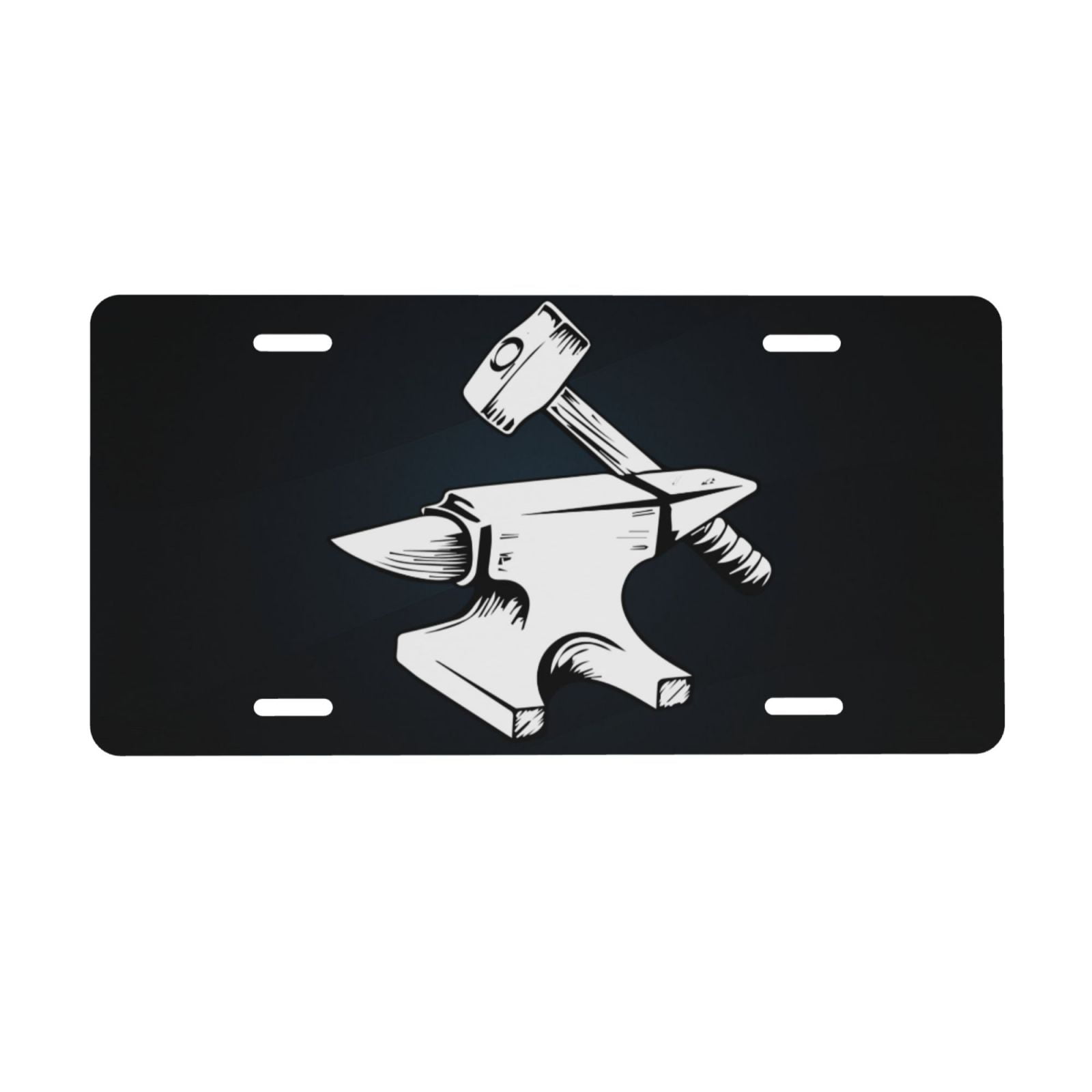 Blacksmith Anvil Logo License Plate 6x12 Inch Thickening Aluminum Metal ...