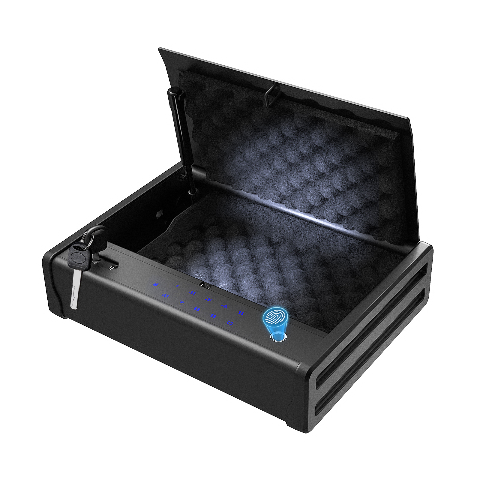 BlackSmith Biometric Wall Mount Gun Safe for 5 Rifles and 7 Pistols ...