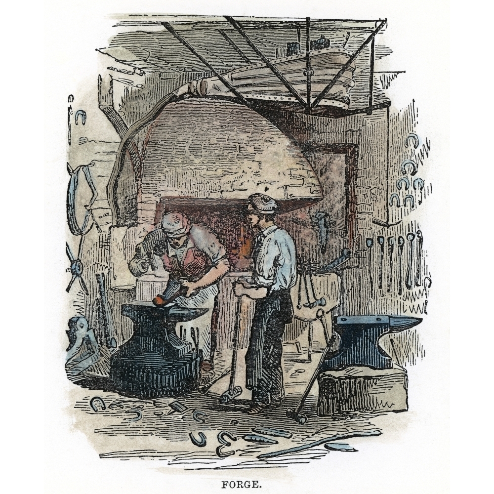 Blacksmith C1865. Na Blacksmith At Work. Wood Engraving English C1865 ...