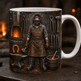 Blacksmith Mug 2D Printed 3D Effect Forge Tools Coffee Cup Gift ...
