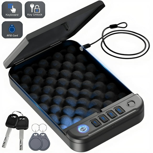 Blacksmith Portable Gun Safe for Pistol RFID Quick Access Handgun Safe ...