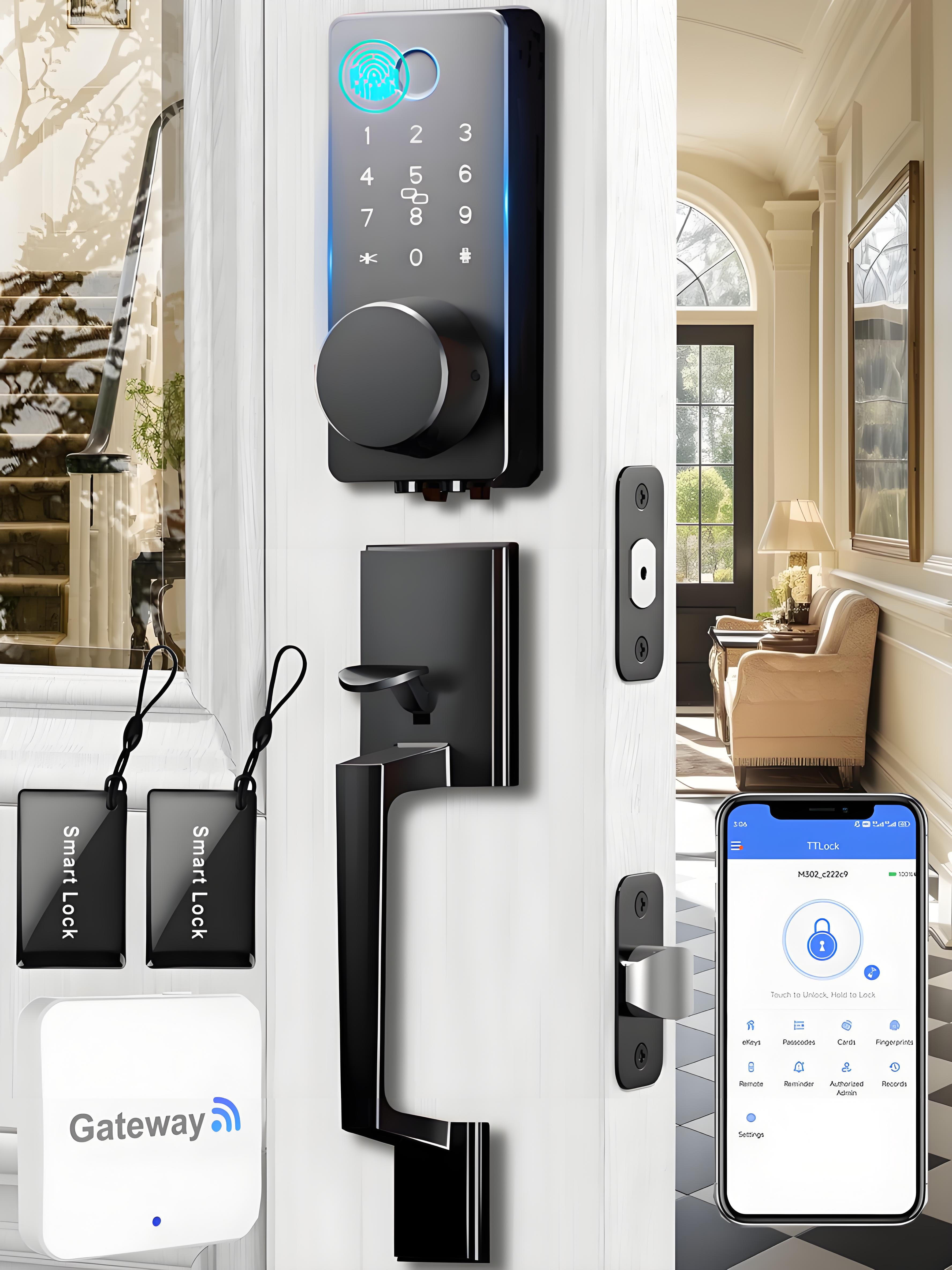 Smart Door Lock,Blacksmith Biometric Keyless Electronic Door Lock With ...