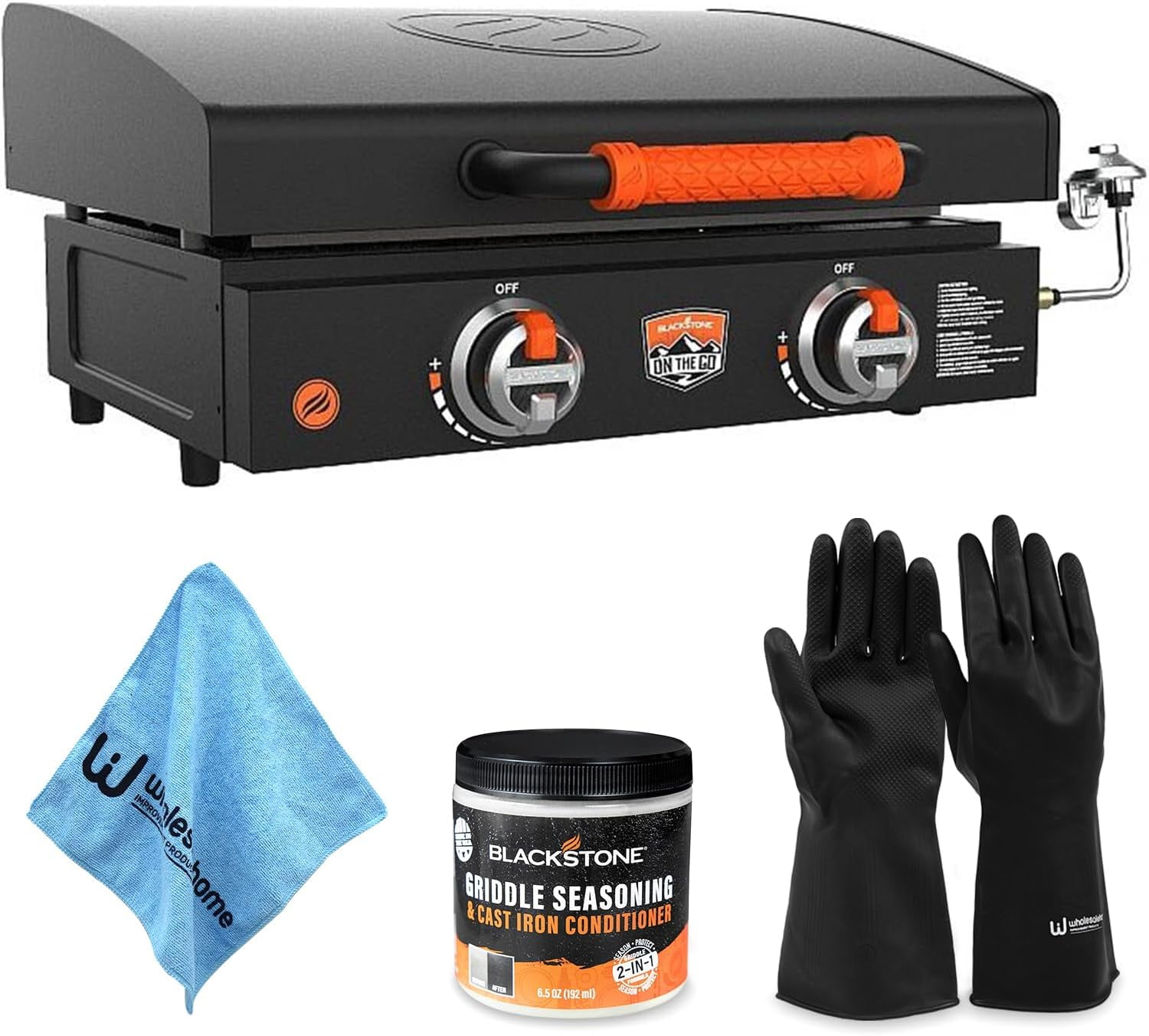Blackstone 22 Inch Nonstick Tabletop Gas Griddle with Lid, Outdoor ...