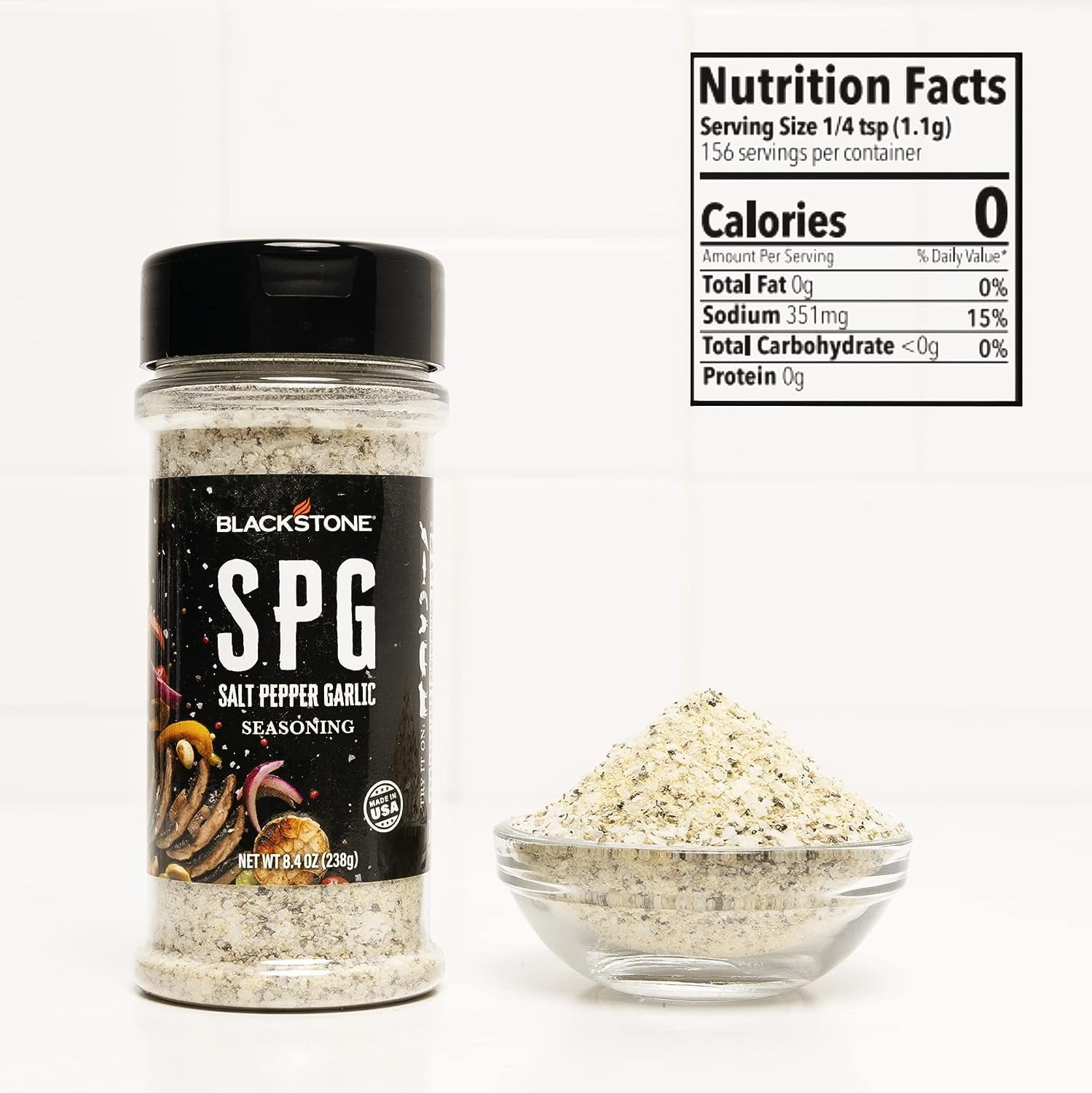 Black Stone Salt Pepper Garlic Seasoning All Purpose Spice Blend 6.2 Oz ...