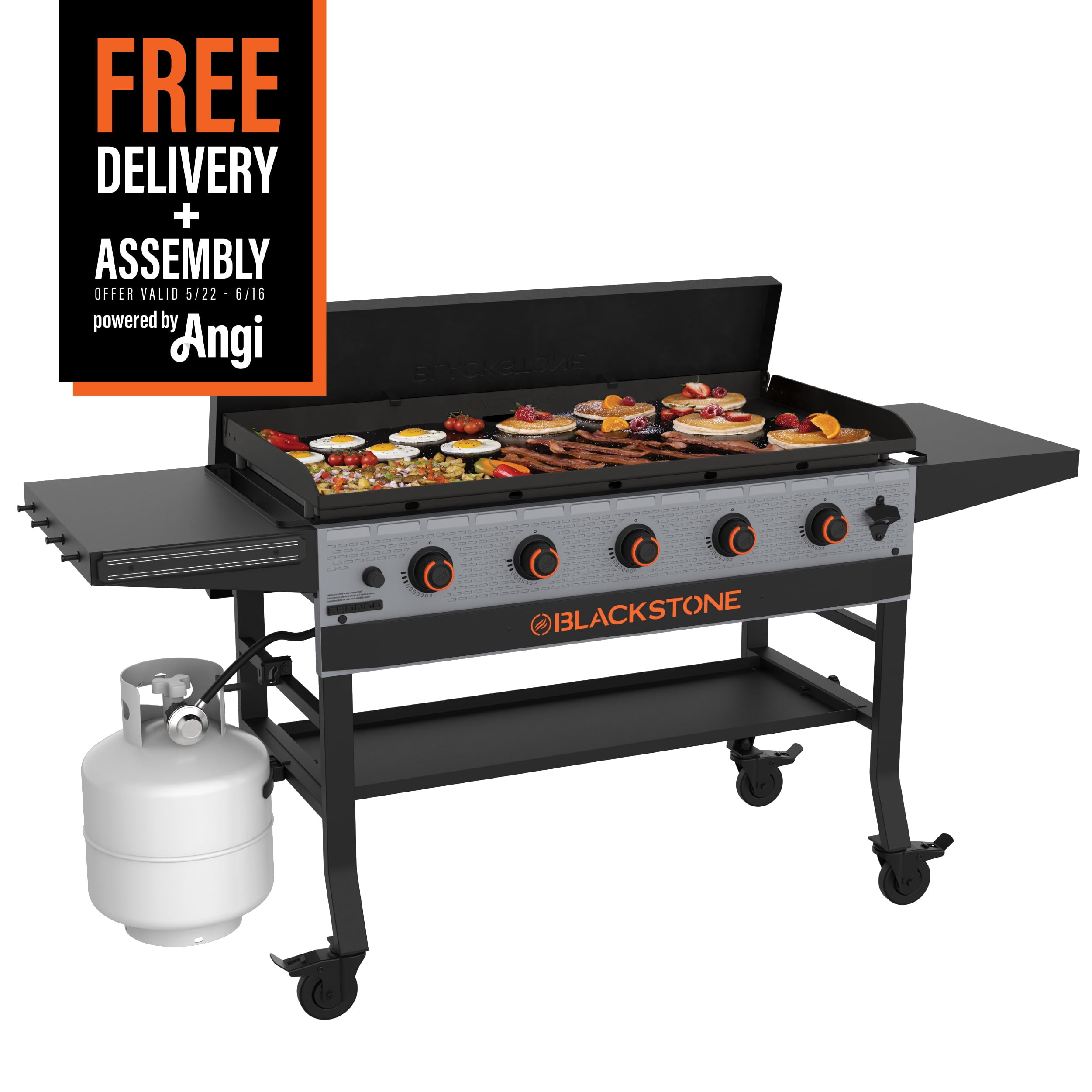 Blackstone Bronco 5-Burner 44" Omnivore Propane Griddle with Hard Cover ...