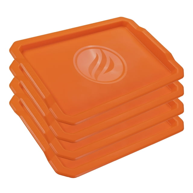"Blackstone Orange Serving Trays, 4-Pack, 9""x12"", Solid Plastic ...
