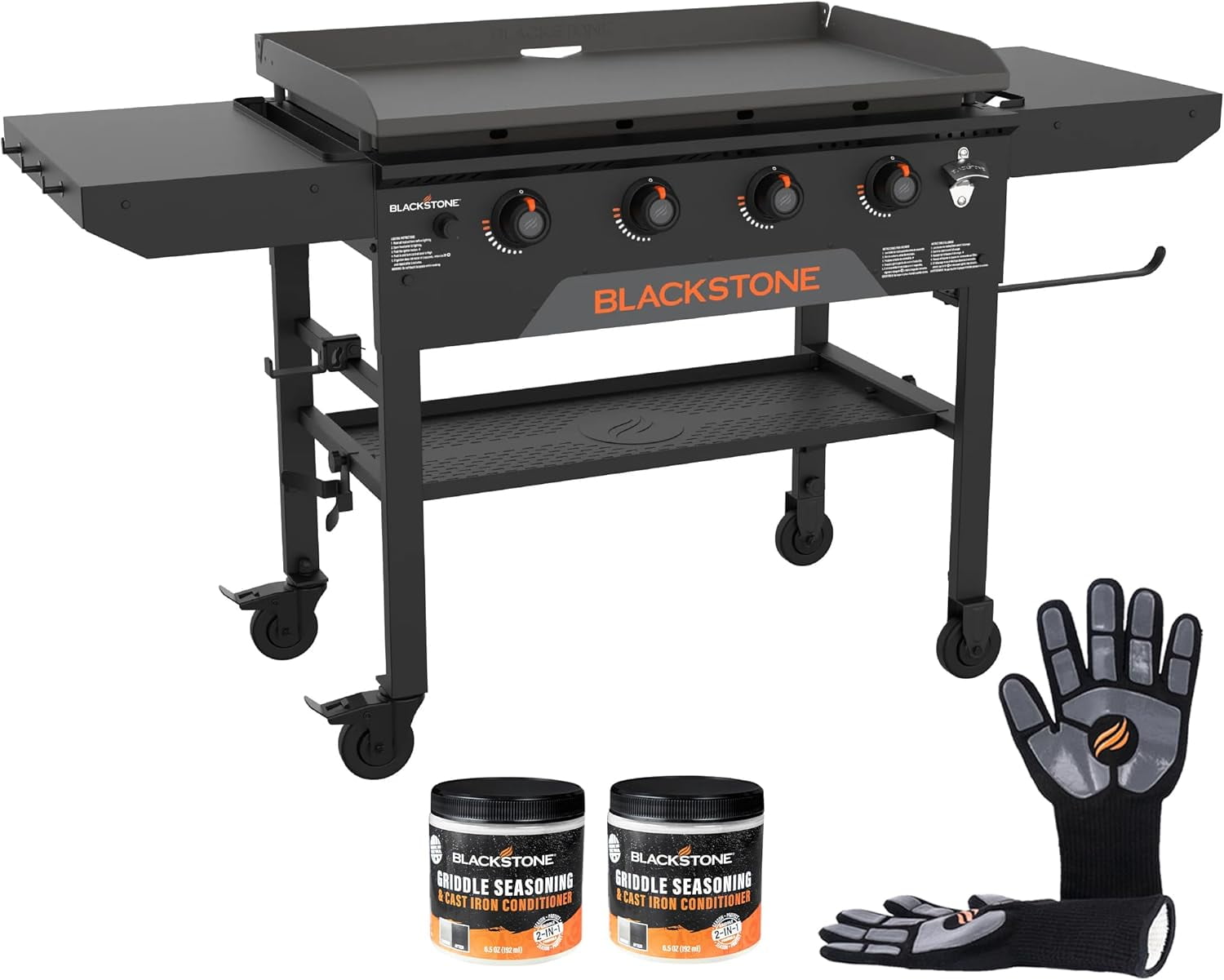 Blackstone Griddle 36 inch 2210 4 Burner Propane Gas Grill, Original 36" Omnivore Griddle with ...