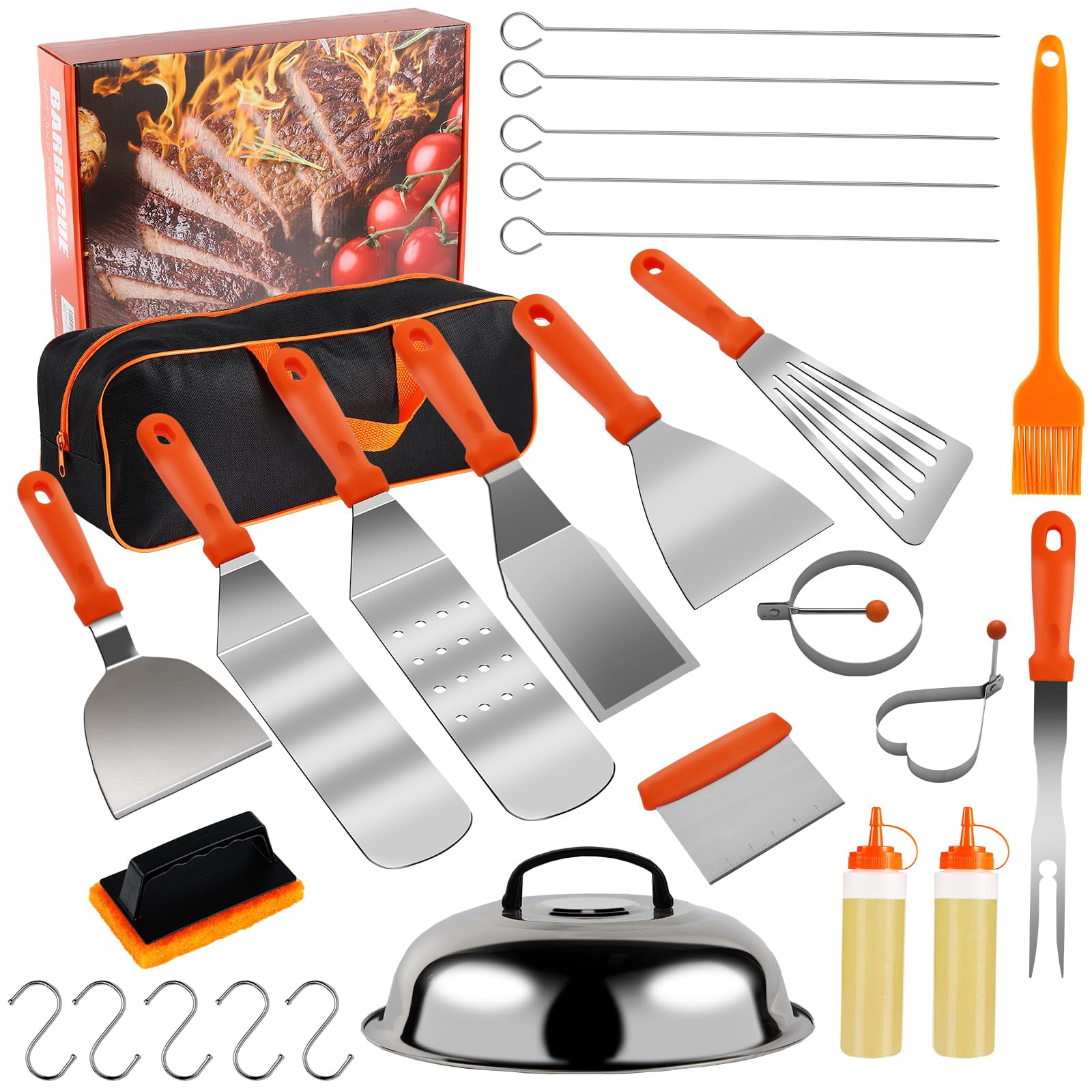 Blackstone Griddle Accessories Kit, 27PCS Flat Top Grill Accessories ...
