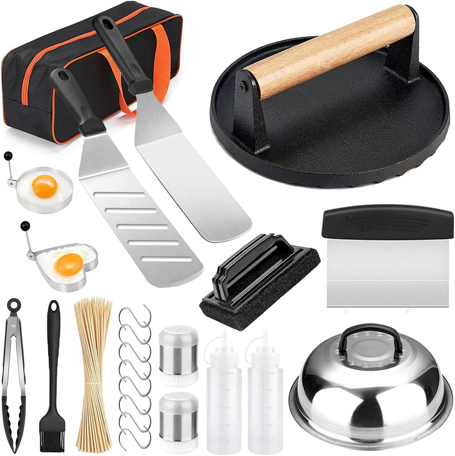 Blackstone Griddle Accessories Kit and Burger Press, 122 PCS Griddle ...