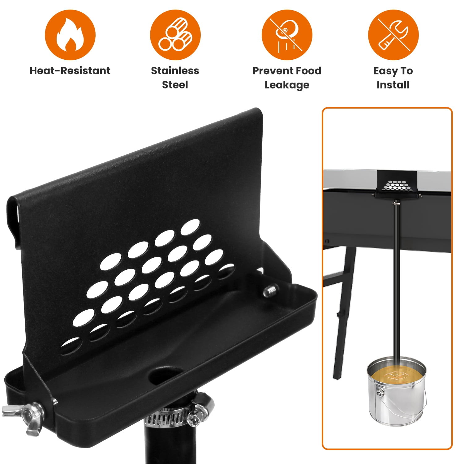 Blackstone Griddle Grease Catcher TeqHome Rear Grease Drainage Funnel ...