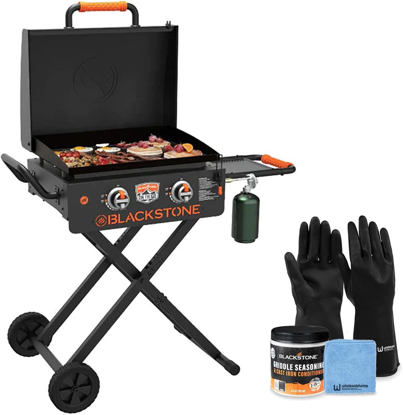 Blackstone 22 inch Portable Griddle with Hood, Grill Stand, BBQ Camping ...