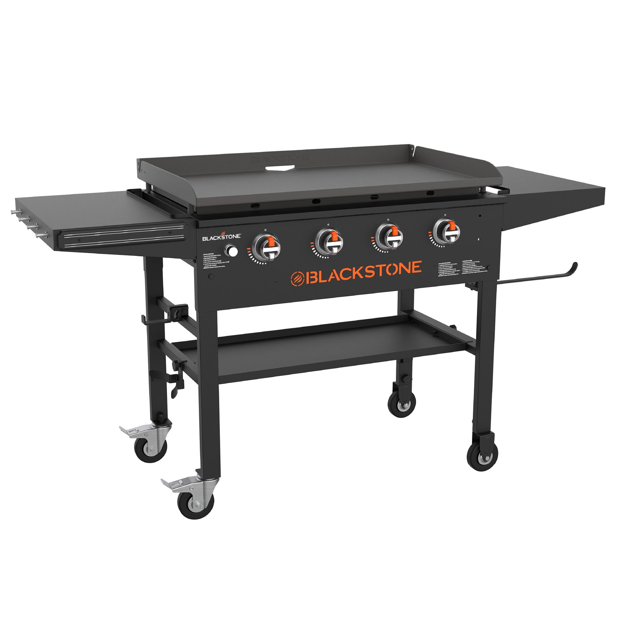 Blackstone Gas Grill, Original 4-Burner 36" Propane Omnivore Griddle with Dual Side Shelves ...