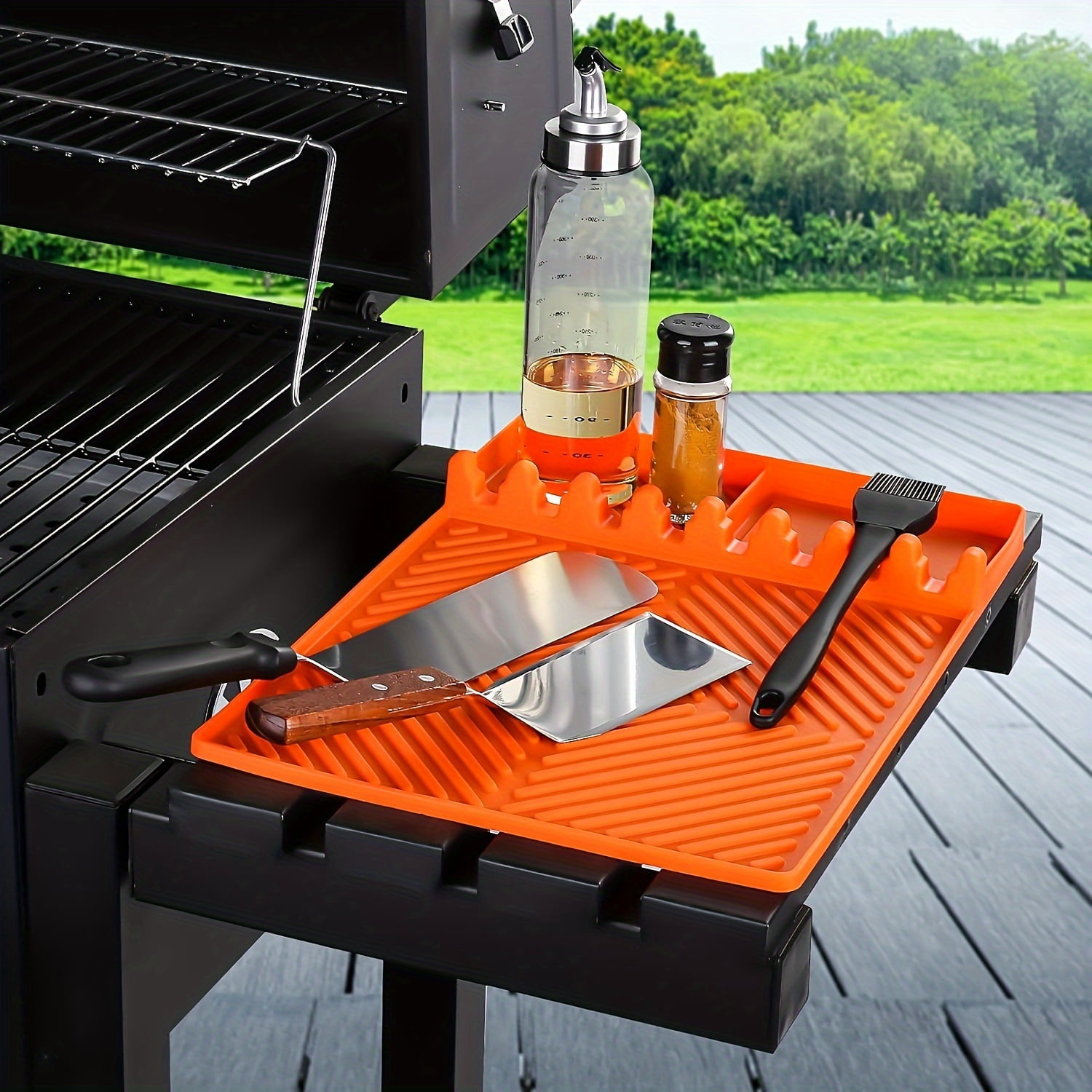 Blackstone silicone grill mat with side shelf-large, non-stick BBQ ...